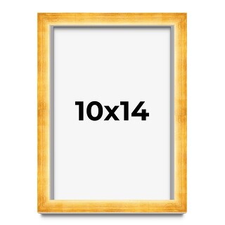 10x14 Shadow Box Frame Gold | 1.625 Inches Deep Real Wood Traditional ...