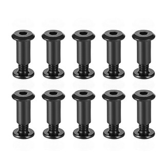 Hex Socket Screw Post Binding Bolts LeatherM6x12mmBlack10Sets - Black ...
