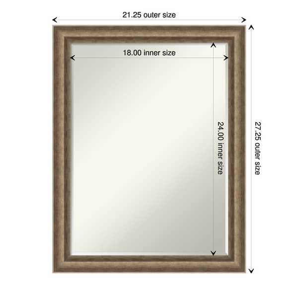 Angled Half-Inch-Bevel Wood Framed Wall Mirror - Glass Size 18x24 - Bed ...