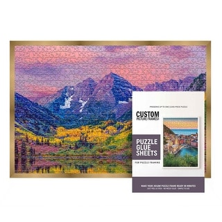 19x27 Puzzle Frame Kit with Glue Sheets | Bronze Modern Picture Frame ...