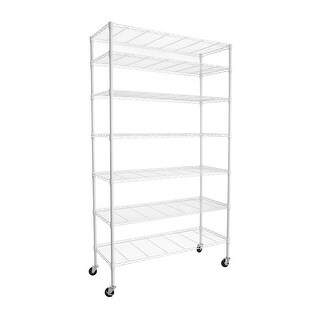 7 Tier Storage Metal Wire Shelving with Wheels - Bed Bath & Beyond ...