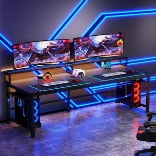 Gaming Desk Long Computer Desk for 2 Person - Bed Bath & Beyond - 39196005