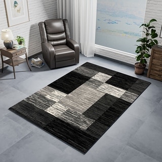 Twist Contemporary Modern Color Block Area Rug - Bed Bath & Beyond ...