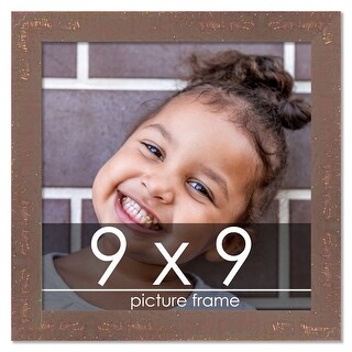 9x9 Shabby Chic Farmhouse Brown Wood Picture Square Frame - 9" x 9 ...