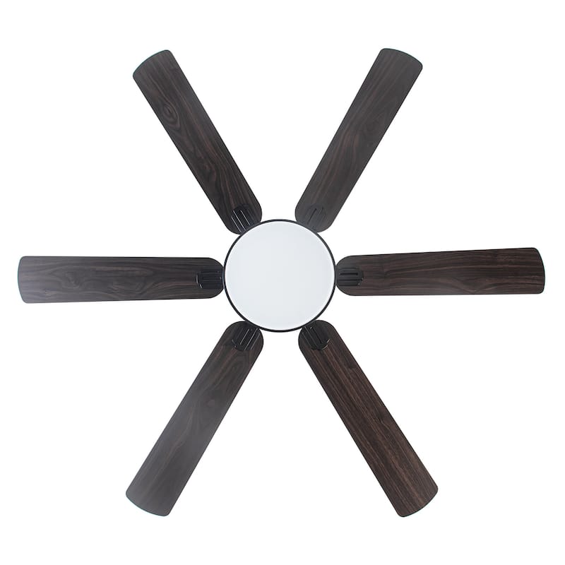 60-in Modern 6-Blade Dimmable LED Ceiling Fan with Light and Remote ...