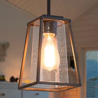 Modern Farmhouse 1-Light Mini Pendant Lights with Seeded Glass Shade ...