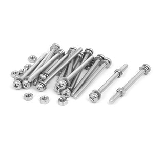 M4 x 50mm 304 Stainless Steel Phillips Pan Head Screws Nuts w Washers ...