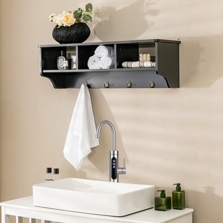 Wall Mount Cubby Organizer Hooks Entryway Storage Shelf - Bed Bath ...