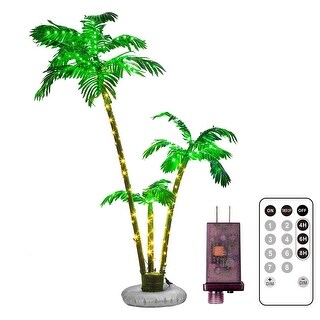 Lighted Palm Tree, 5 Ft 8 Modes Artificial Palm Tree Lights with Remote ...
