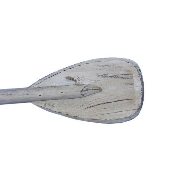 Wooden Rustic Whitewashed Decorative Rowing Boat Paddle with Hooks 24 ...