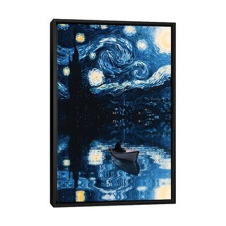 iCanvas "Starry Night Fisher Boat Reflection" by GEN Z Framed Canvas ...