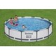 Steel Pro MAX 12 Foot x 30 Inch Round Metal Frame Above Ground Outdoor ...
