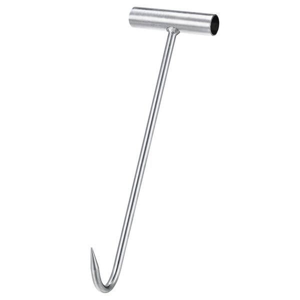 12"(300mm) T-Handle Meat Boning Hook, Galvanized T Hooks for Butcher ...