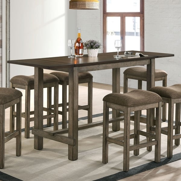 Furniture of America Tozos Chestnut 71-inch Expandable Counter Height ...