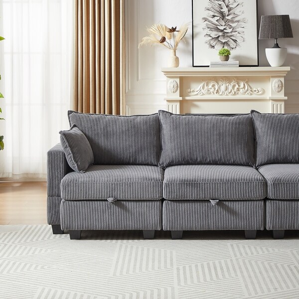 Grey cord sofa store