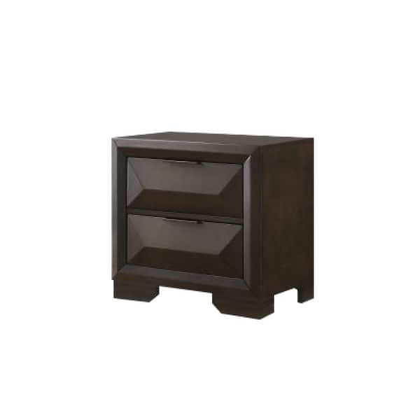 2 drawer night stand Espresso Bedroom Furniture Solid Wood home ...