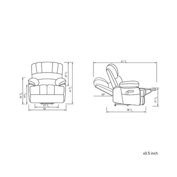 Chenille Power Lift Lumbar Heating Massage Chairs W Hidden Footrest