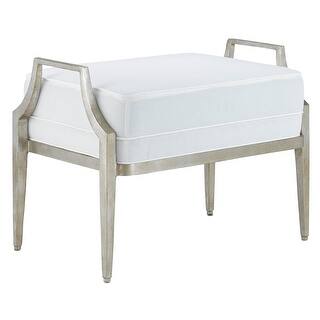 Currey & Company Torrey Muslin Silver Ottoman - Bed Bath & Beyond ...