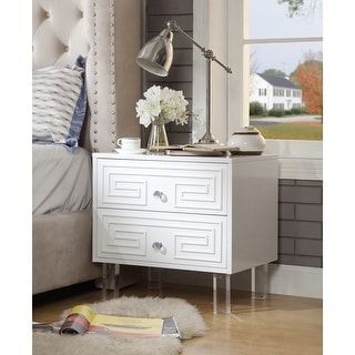 Inspired Home Wolf Lucite Leg Side Table/Accent Table/Nightstand - Bed ...