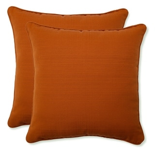 Pillow Perfect Burnt Orange Outdoor Cinnabar Corded Throw Pillow (Set ...