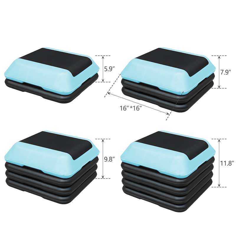 Height-Adjustable Step Aerobics Riser Platform Fitness Equipment - Bed ...