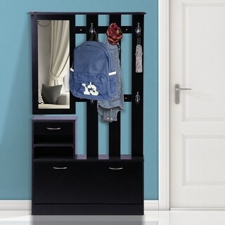 Three-In-One Combination Gate Cabinet with Shoe Storage, Hanging Shelf ...