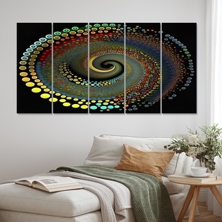 Designart "Iridiscdent Pointillism Spiral" Modern Geometric Multipanel ...