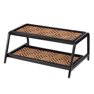 Jani Double-Tier Black Stand 3-Pair Rubber Boot Trays - Bed Bath ...