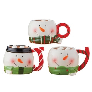 Festive Stackable Joy Snowman Mugs - Set of 3 - Bed Bath & Beyond ...