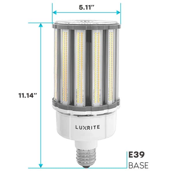 Luxrite 80W/100W/120W LED Corn Light Bulb, 400W HID Equivalent, 3 Color ...