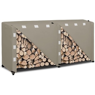 8ft Outdoor Log Rack Cover, 600D Heavy-Duty Waterproof Firewood Cover ...