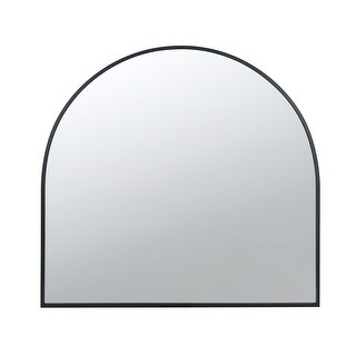 Cod 33 Inch Modern Wall Mirror, Simplistic Arched Black Metal Frame ...