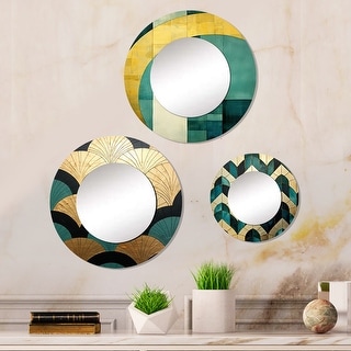 Designart "Quirky Quarters Botanical" Abstract Popart Mirror Set Of 3 ...