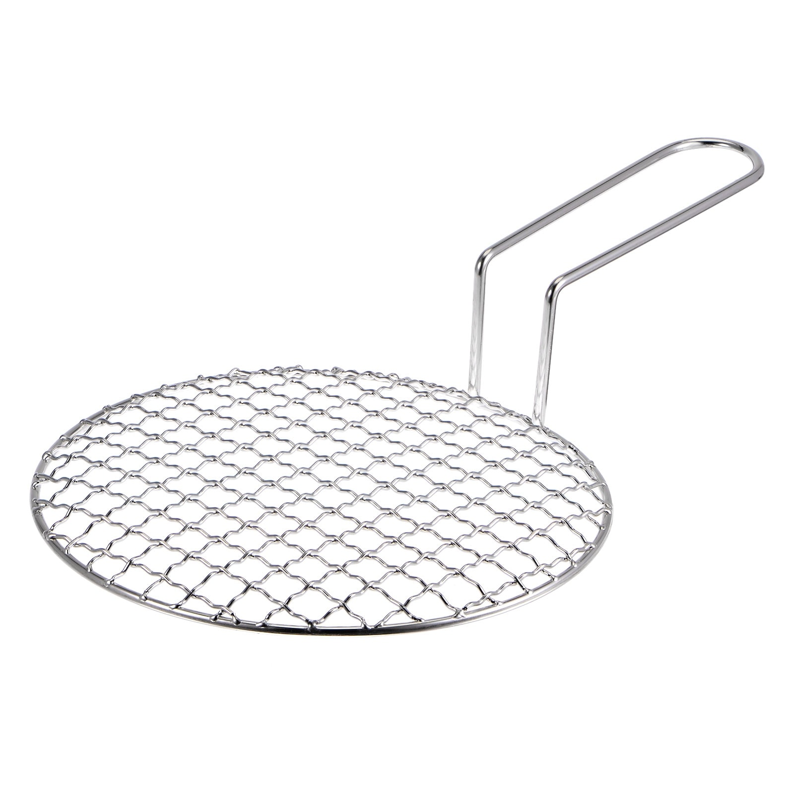 Stainless Steel Grill 8inch Round Barbecue Mesh Outdoor Grill w Handle ...