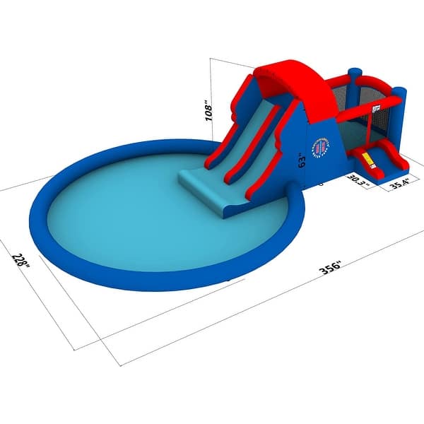 Sunny & Fun Dual Slide Roundabout Inflatable Water Park - Bed Bath ...