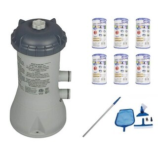 Intex Pool Pump System + Maintenance Tools + Replacement Cartridges (6 ...