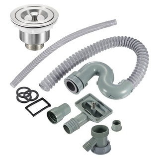 Sink Stopper Filter Basket Plug w 80cm P-trap Pipe for Basin with ...