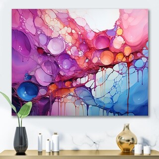 Designart "Symphony Purple And Blue Drip Painting" Drip Painting Wall ...