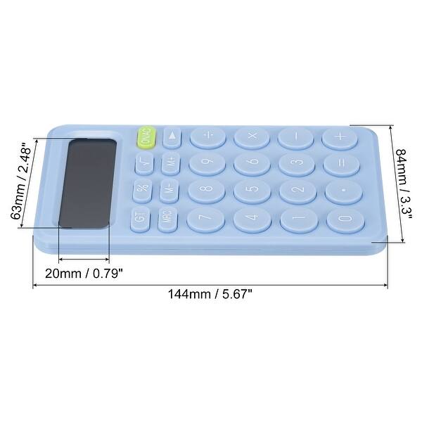 Desk Basic Cute Calculator Calculators Battery Powered 12 Digit Blue ...