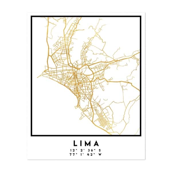 Lima Peru Lima Street Map Maps Minimal Urban Art Print/Poster - Bed ...