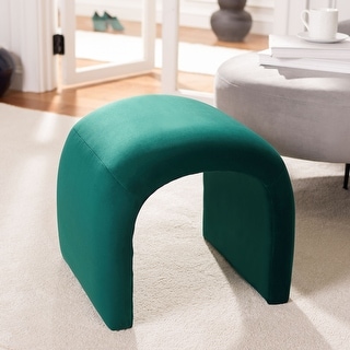 SAFAVIEH Kibo Curved Waterfall Velvet Ottoman. - Bed Bath & Beyond ...
