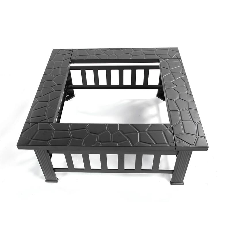 32in Iron Square Wood-burning Brazier - 32'' - Overstock - 35089796