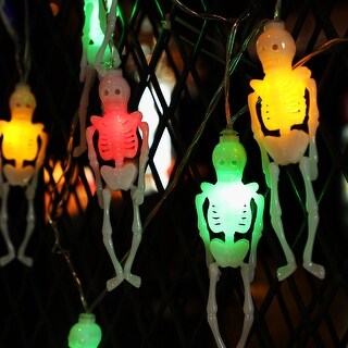 10 LEDs Skeleton Halloween String Lights for Indoor/Outdoor - 1 PACK ...