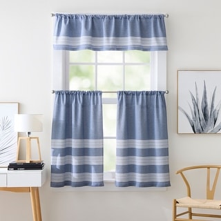 Curtainworks Denim Yarn Dye Valance or Tier Pair Curtain Collection ...