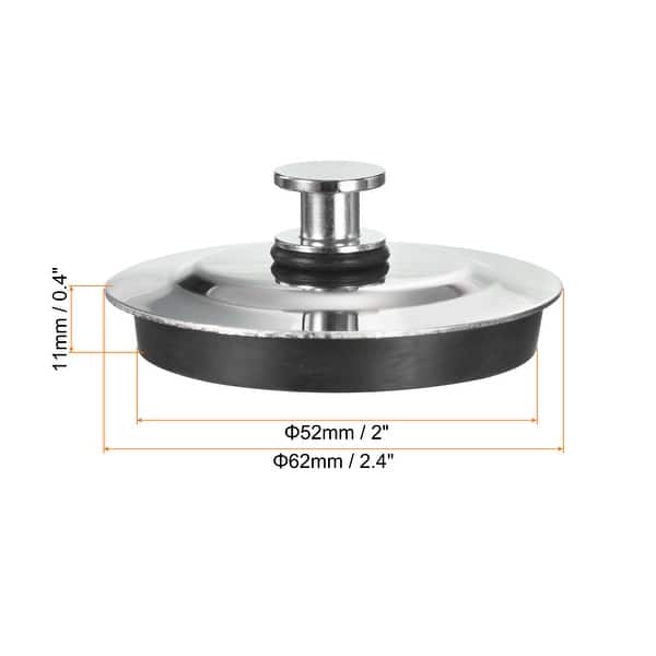 2" I.D. Sink Drain Cover, 2Pcs Stainless Steel Seal Plug Water Stopper ...