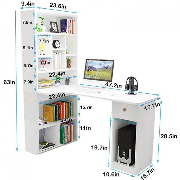Computer Desk Desktop Desk Bookcase Combination Simpleness Student ...