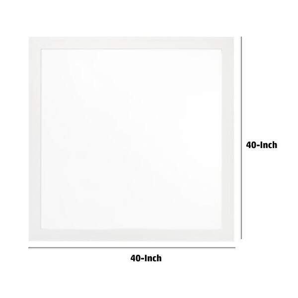 40 Inch Wall Mirror, Sleek Square Wood Frame, White - Bed Bath & Beyond ...
