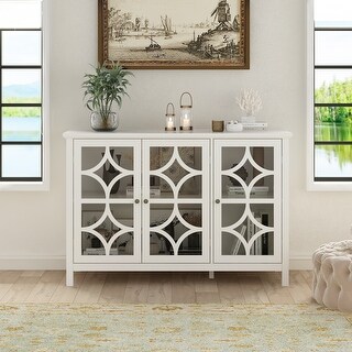 Timechee Kitchen Storage Cabinet, White, 2 Drawer and Glass Doors - Bed ...