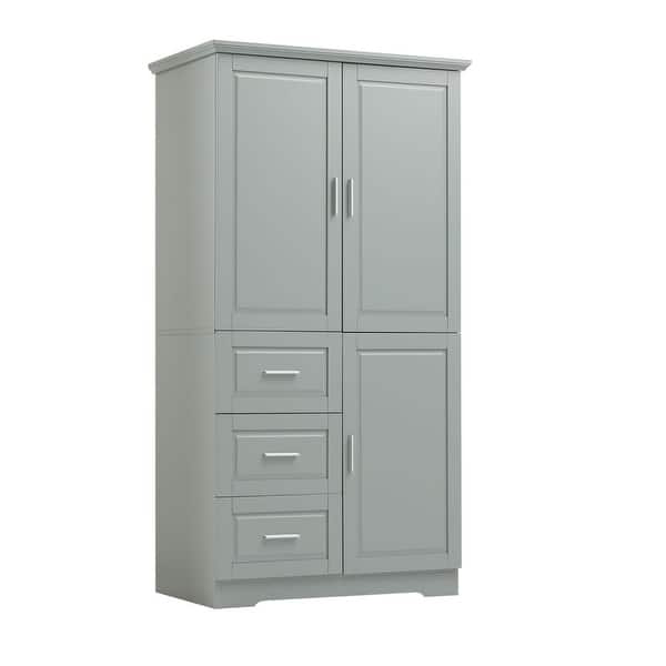 Tall and Wide Storage Cabinet with Doors for Bathroom/Office Three ...
