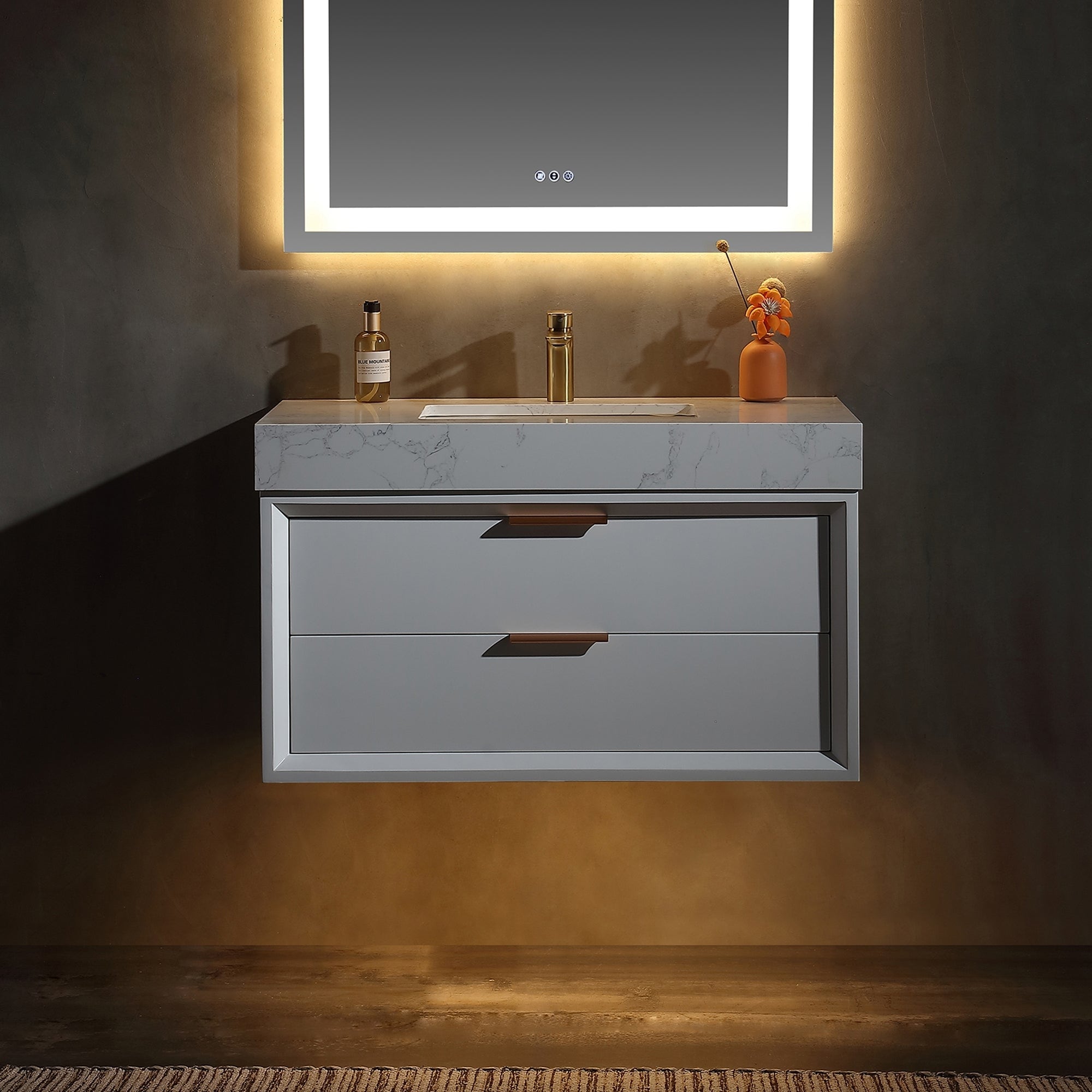 48" Solid Wood Bathroom Vanity with Soft-Closing Drawers & Shelf - Bed ...